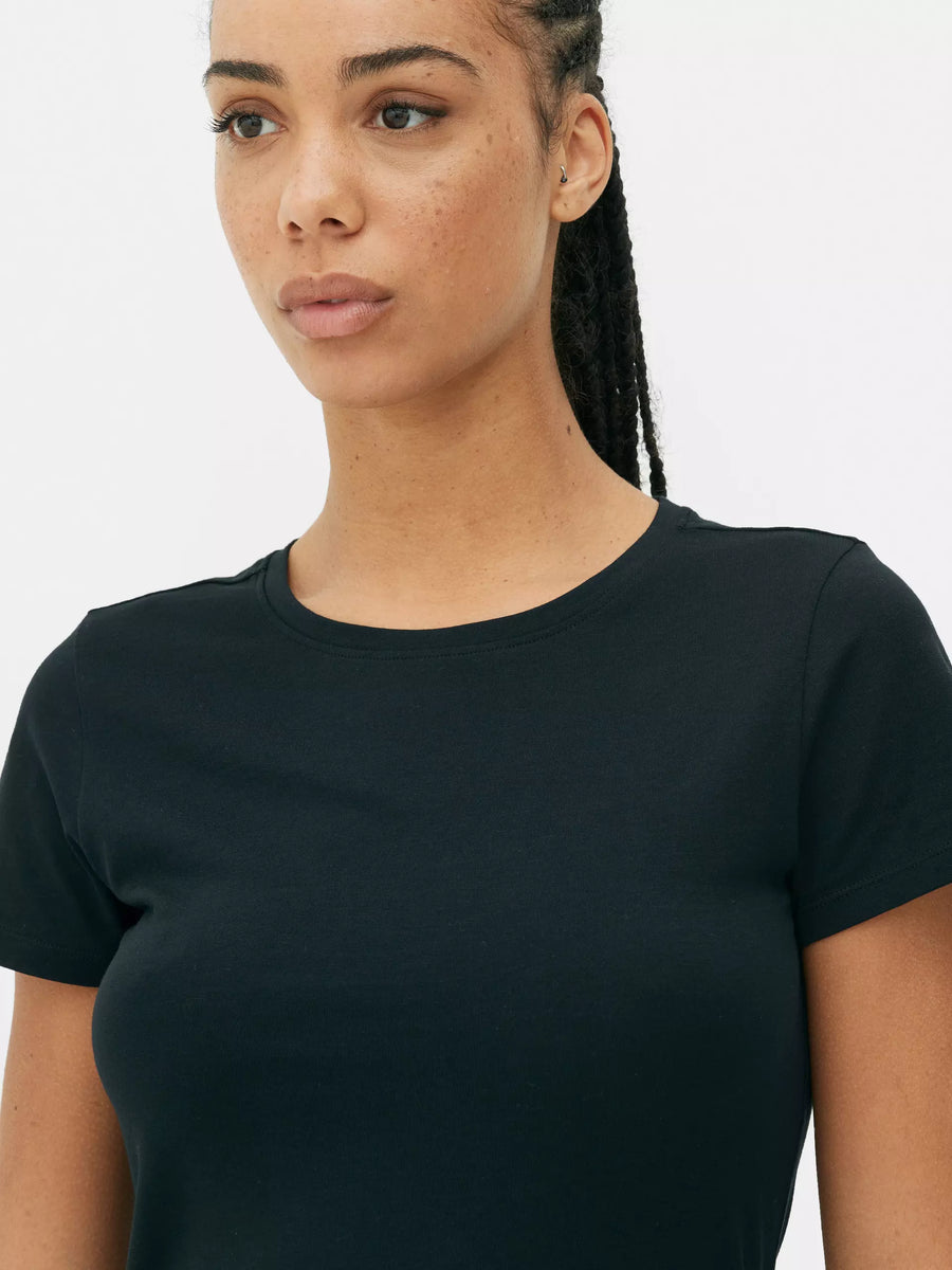 STRETCH CREW NECK ESSENTAIL T-SHIRT | BLACK – DENIMISH CLOTHING