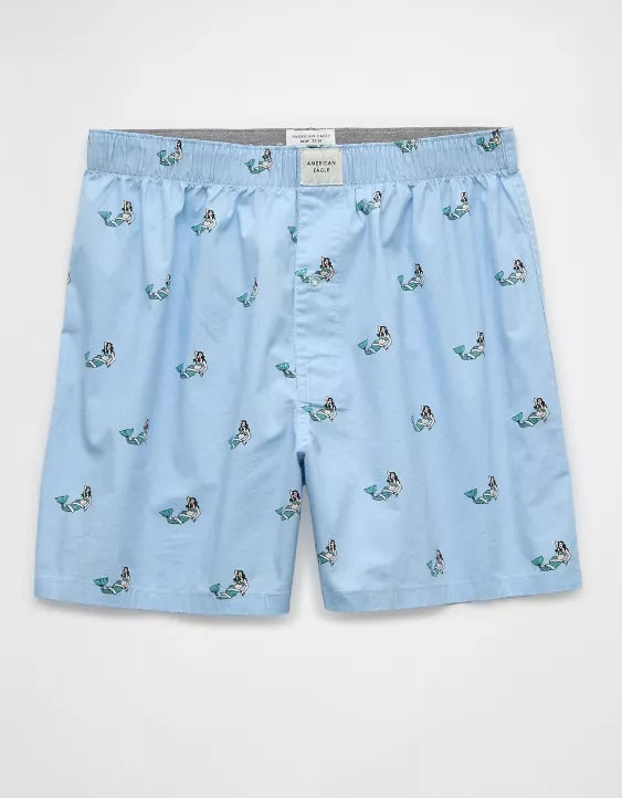 AMERICAN EAGLE MEN'S TINY MERMAIDS STRETCH BOXER SHORT | SKY BLUE ...