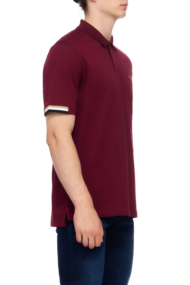 HUGO BOSS REGULAR-FIT POLO SHIRT WITH EMBROIDERED LOGO | MAROON ...